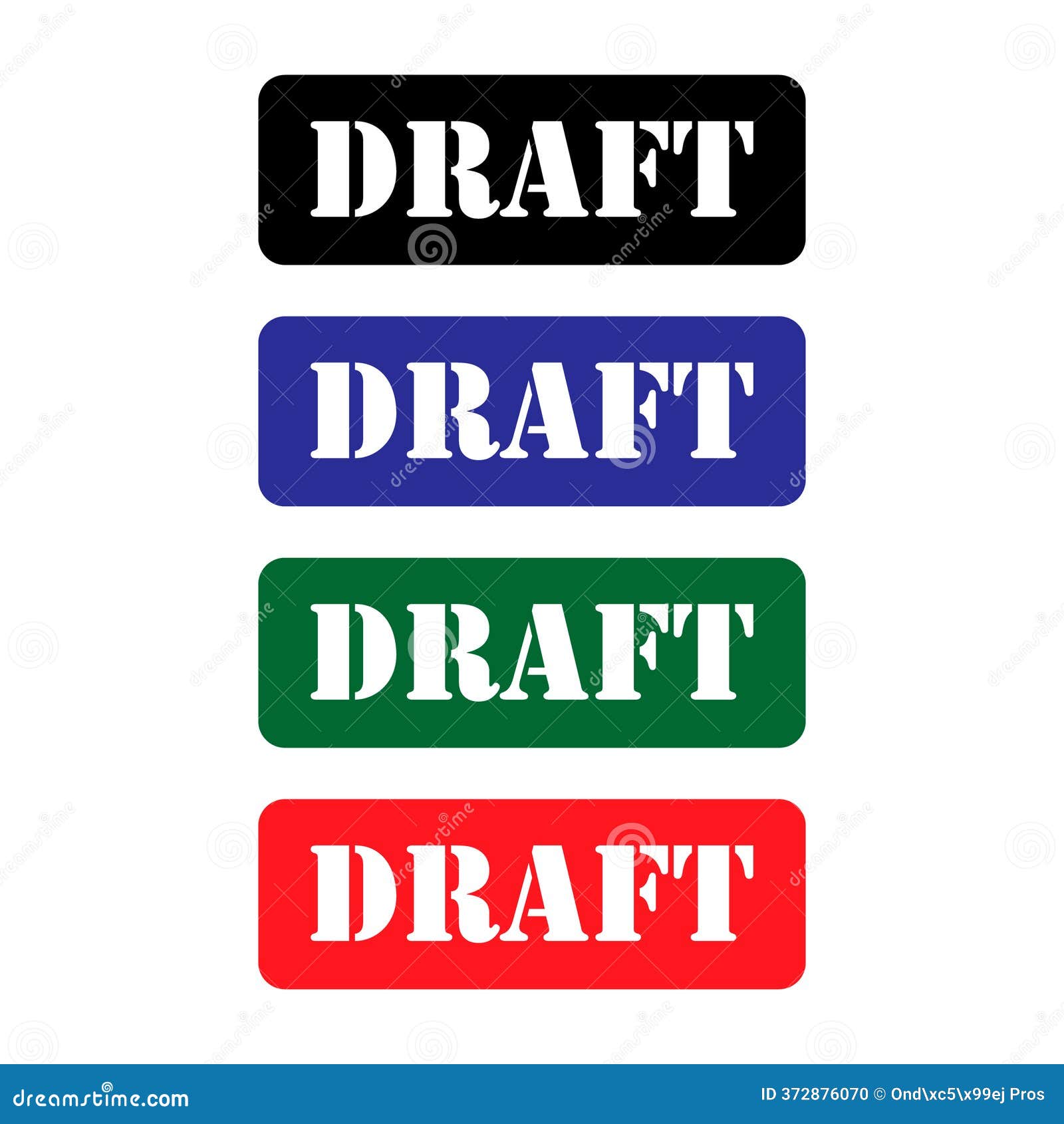 Draft Stamp Shadow Symbol, Label Sticker Sign Button, Text Banner ...