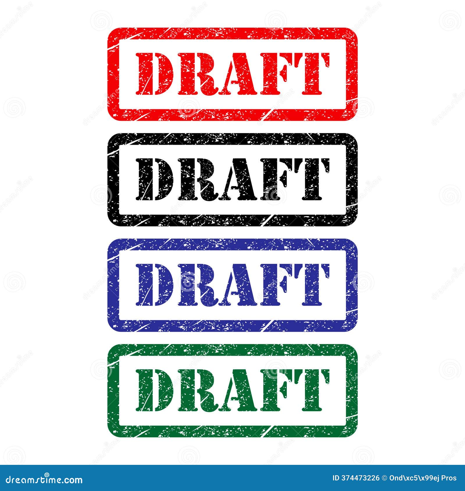 Set Of Draft Stamp Symbol, Label Sticker Sign Button, Text Banner ...