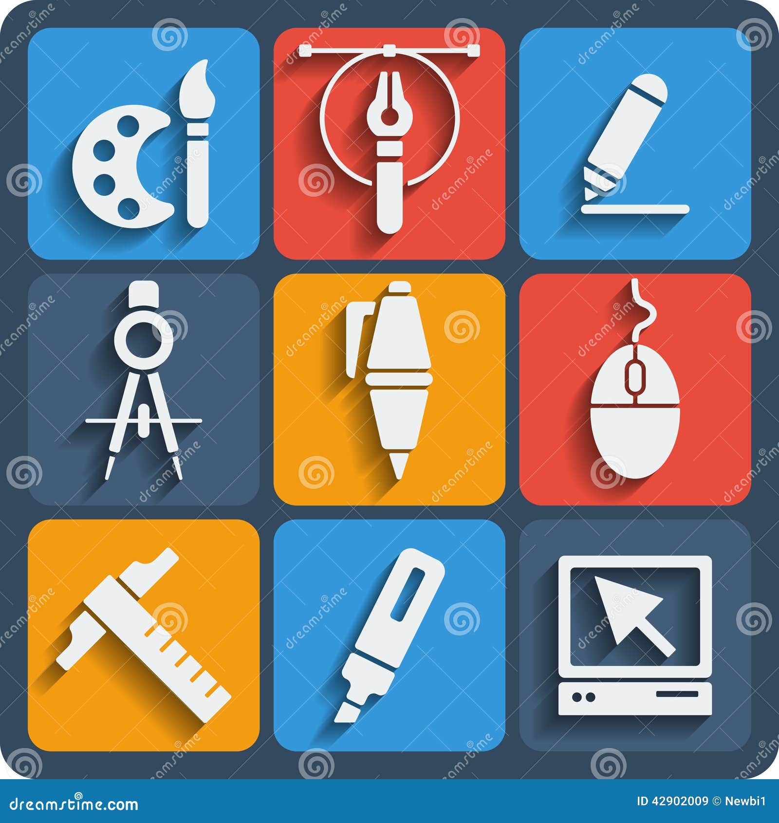 Set of 9 Draw Web and Mobile Icons. Vector. Stock Vector - Illustration ...