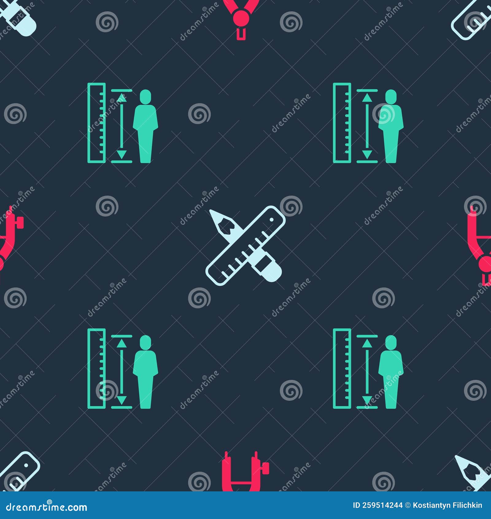 Set Compass, Crossed Ruler And Pencil, Earthquake, Oil Drop Document ...