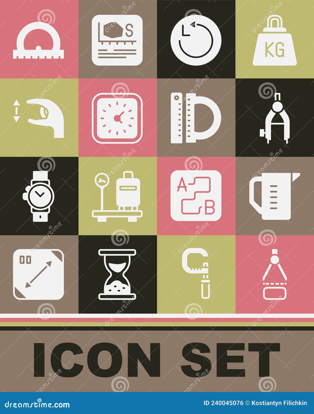 Set Drawing Compass, Measuring Cup, Radius, Clock, Approximate ...