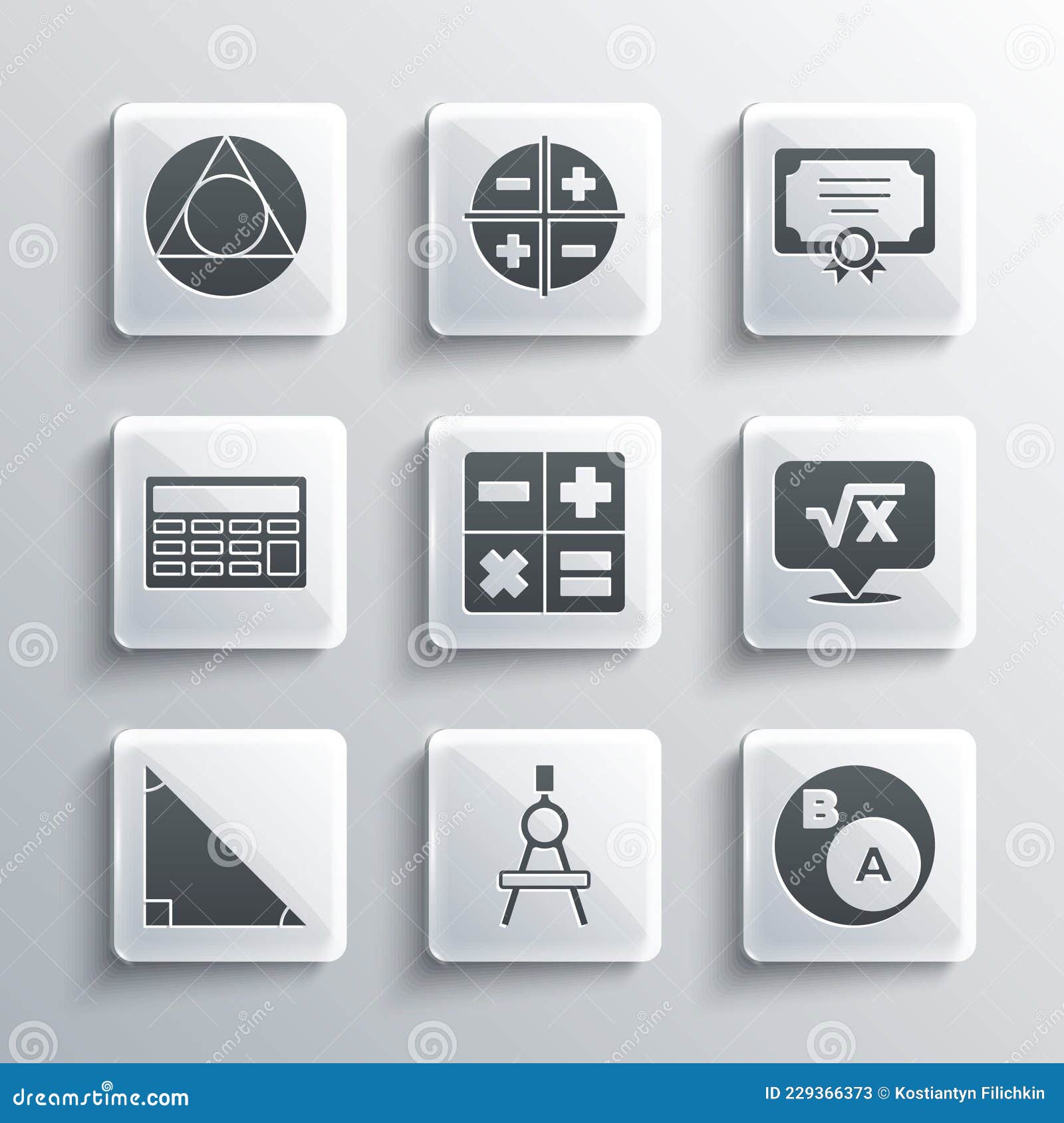 Set Drawing Compass, Subsets, Math, is Subset of B, Square Root X Glyph ...