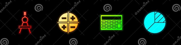 Set Drawing Compass, XYZ Coordinate System, Calculator and Pie Chart ...