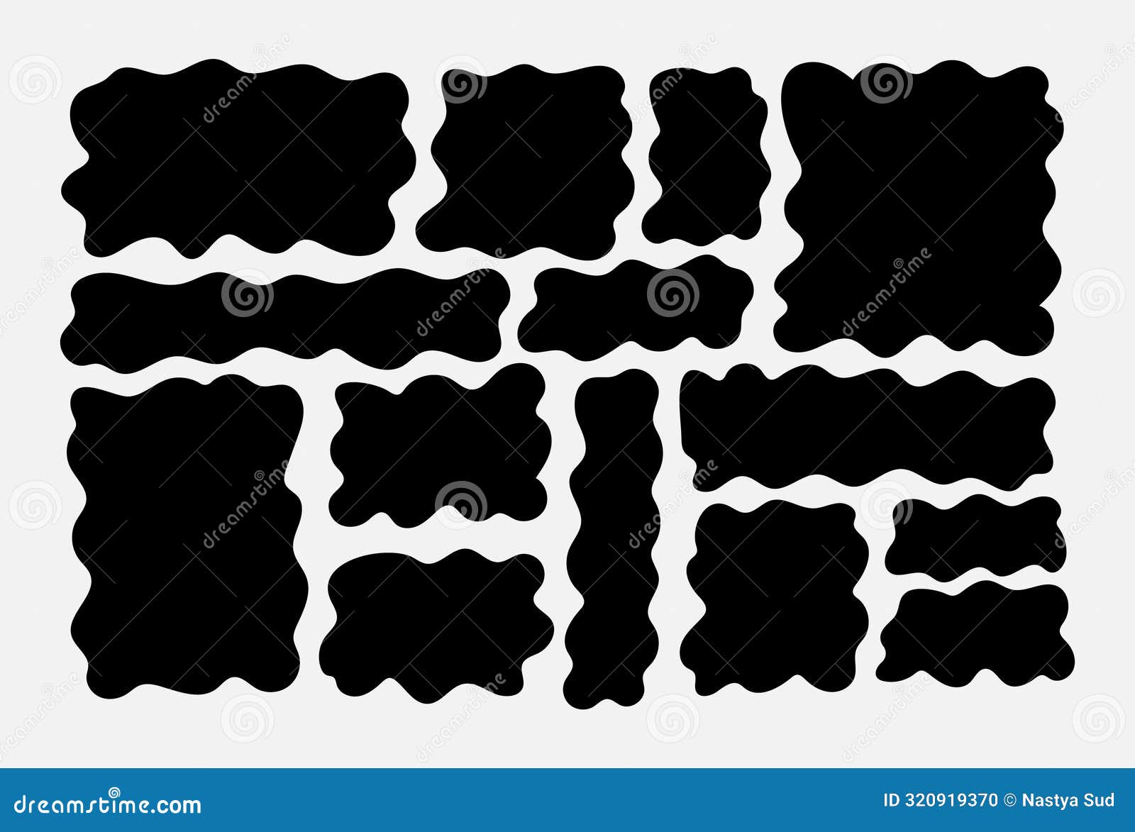 Set of Drawing Doodle Wavy Rectangle Shape. Zigzag Waved Edge Figures ...