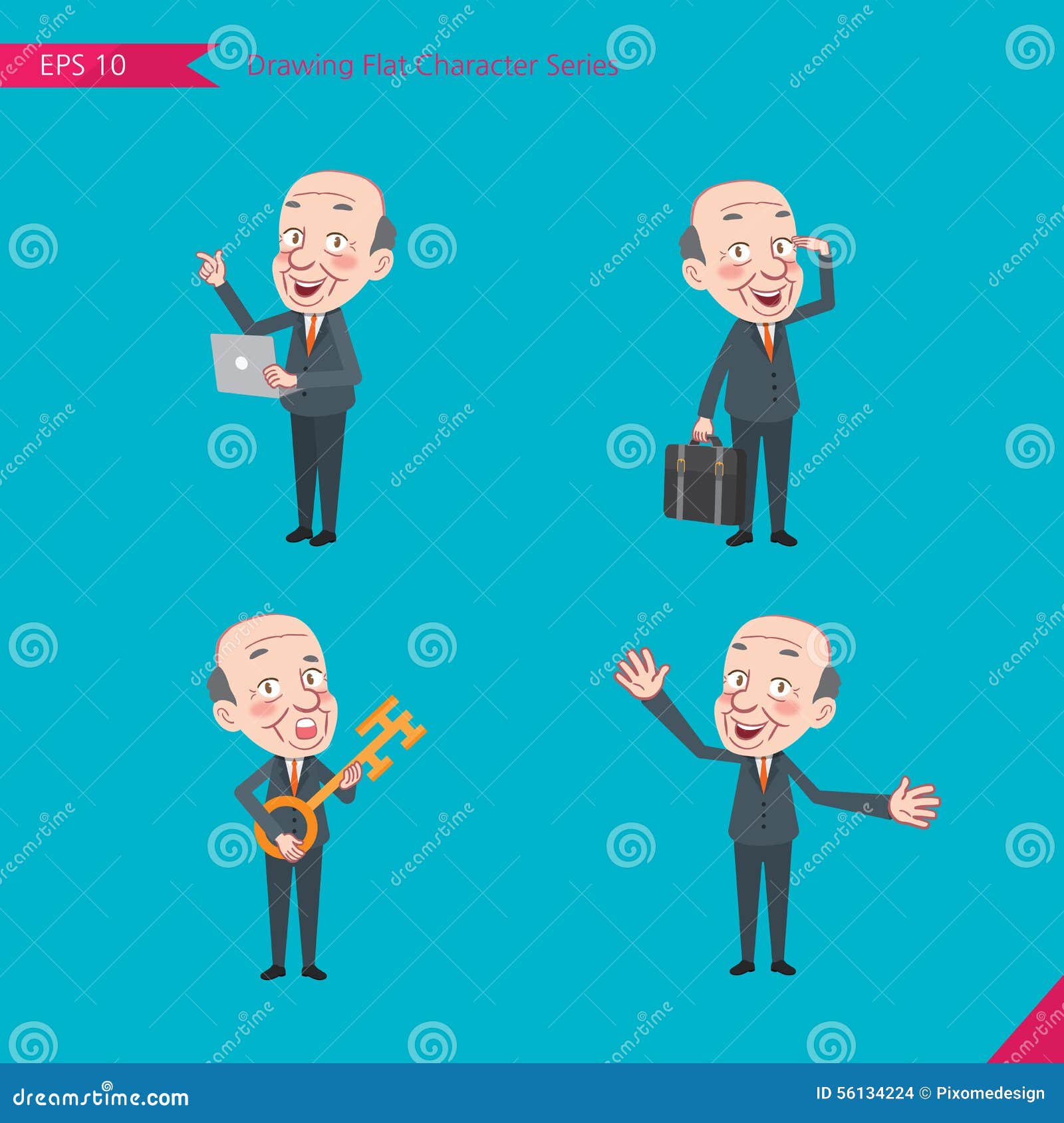 Set of Drawing Flat Character Style, Business Concept Ceo Activities ...