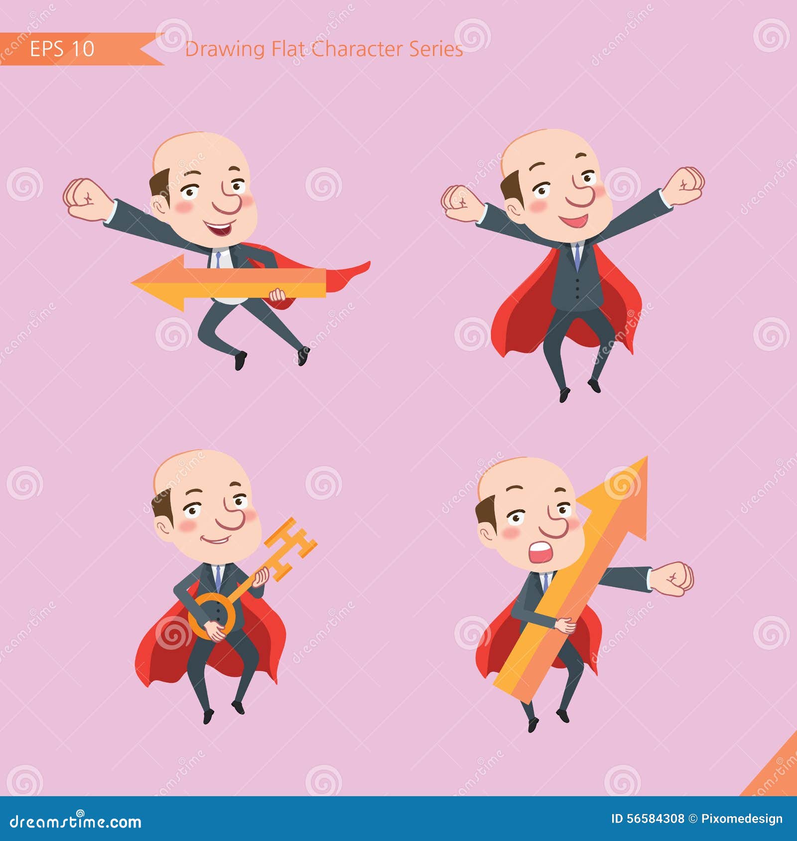 Set of Drawing Flat Character Style, Business Concept Ceo Activities ...