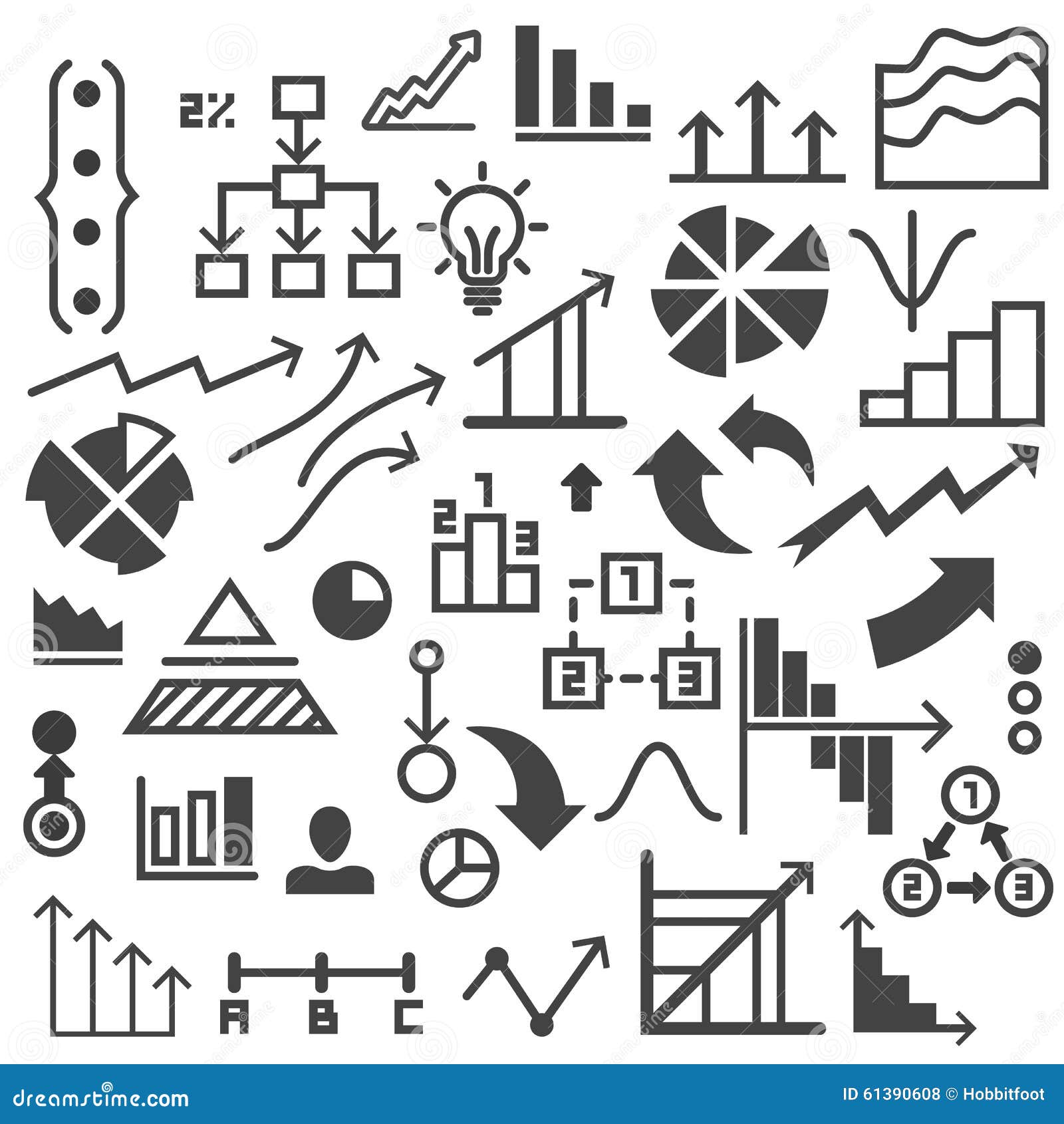 Set of Drawing Graphs and Symbols Stock Vector - Illustration of data ...