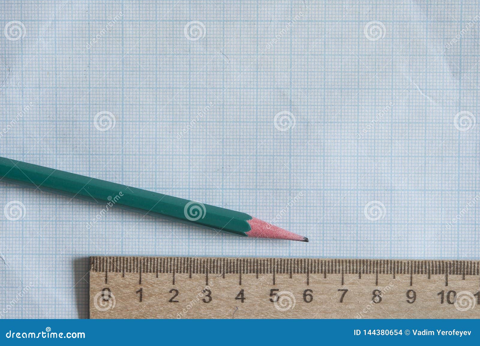 Set of Drawing Instrument and Rulers on Graph Paper Stock Photo - Image ...