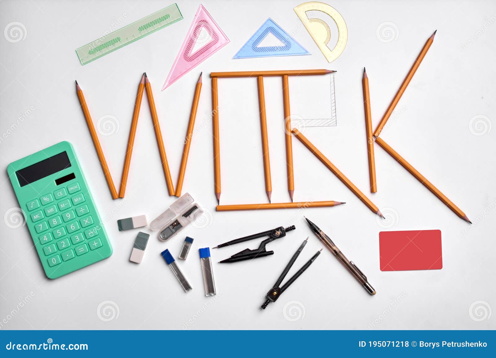 Set of Drawing Instruments Isolated on White Background. School Stock ...