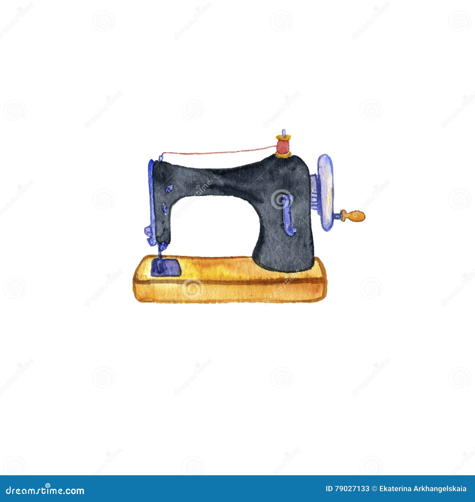Set of Drawing Sewing Machine Stock Illustration - Illustration of ...