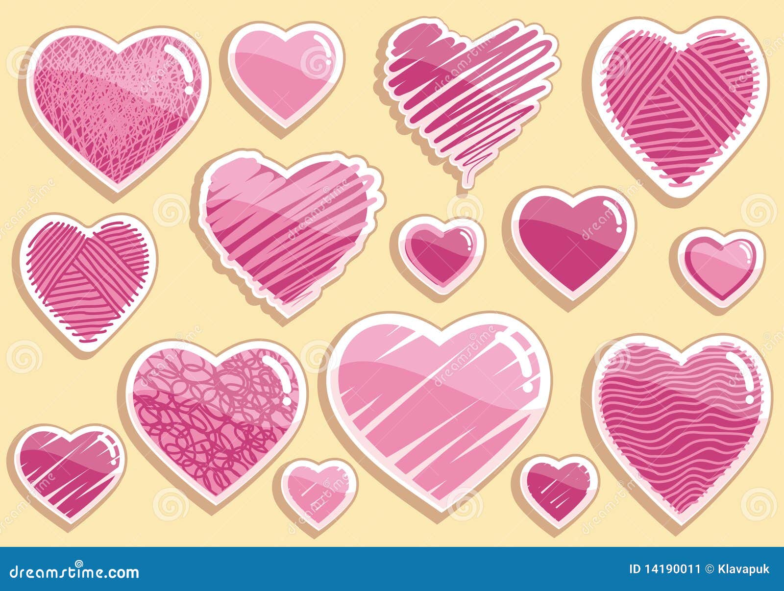 Set drawings heart stock vector. Illustration of cartoon - 14190011
