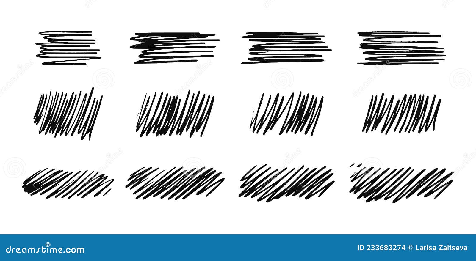 Set of Drawn Hatching Lines Diagonal, Vertical or Parallel Strokes. a ...