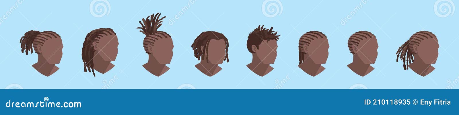 Set of Dread Cartoon Icon Design Template with Various Models. Vector ...