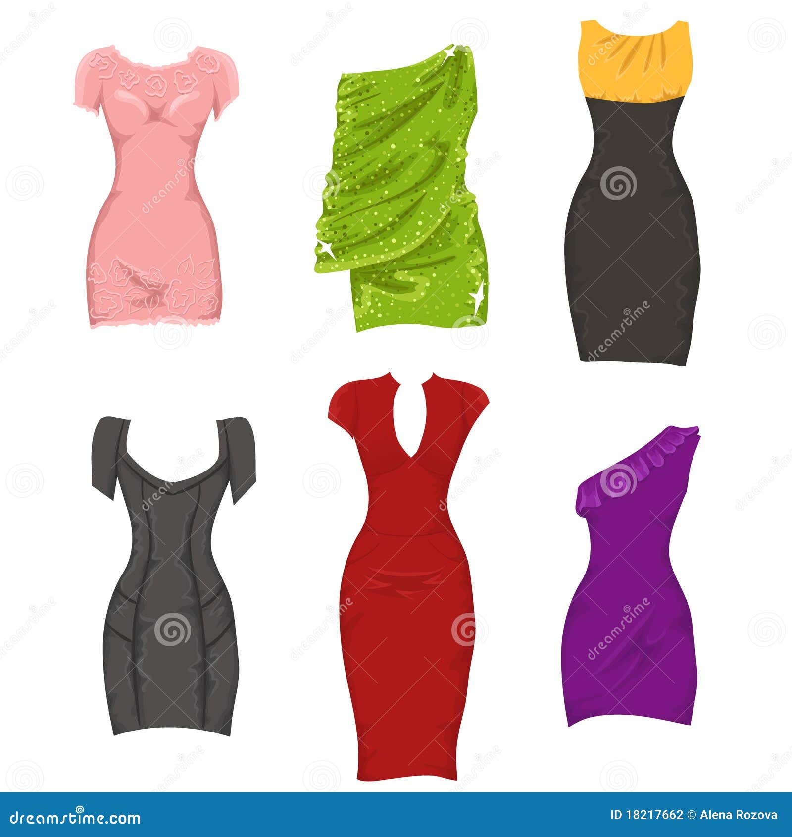 Set of dresses stock vector. Illustration of couture - 18217662