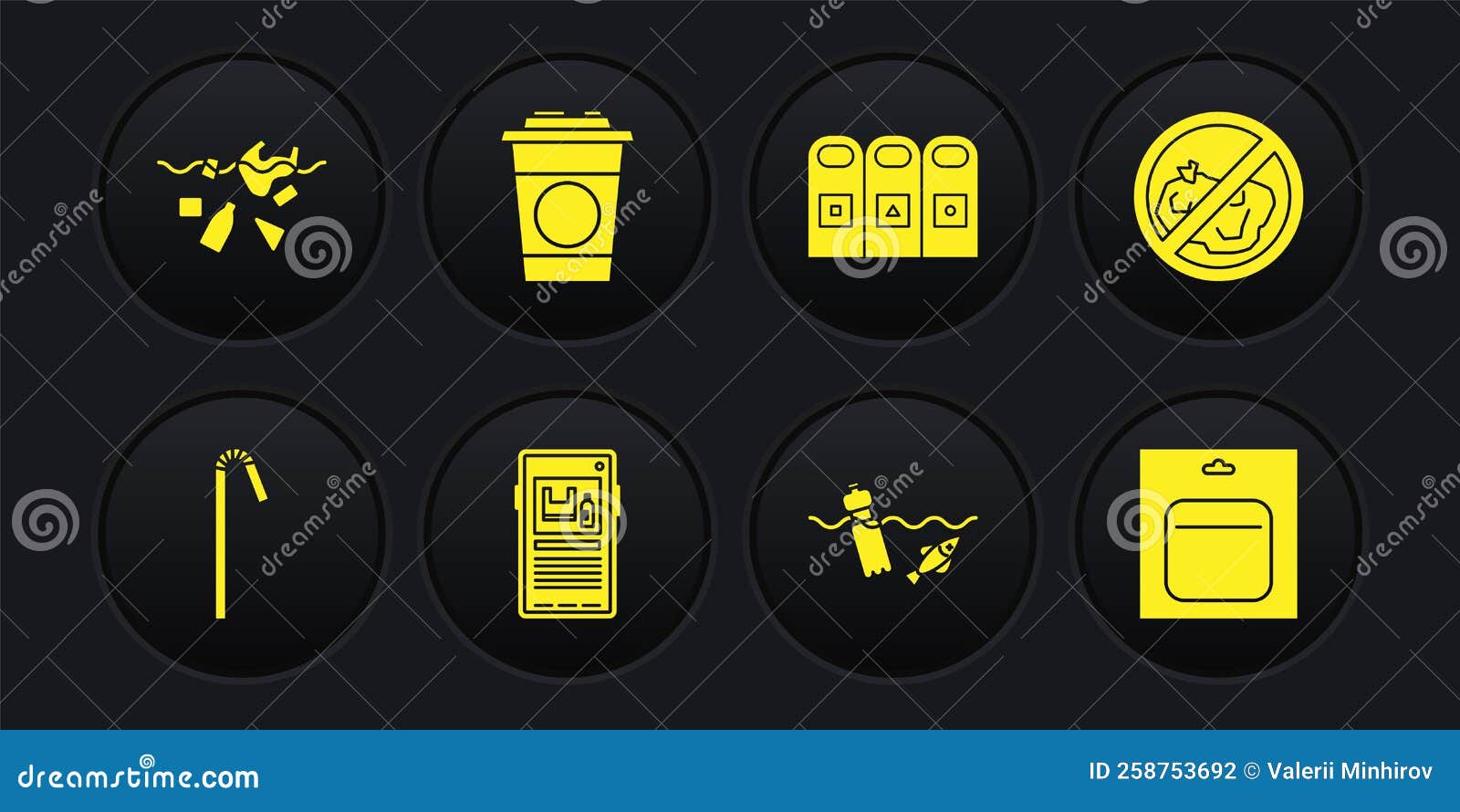 Set Drinking Plastic Straw, No Trash, Stop Pollution, Problem of the ...