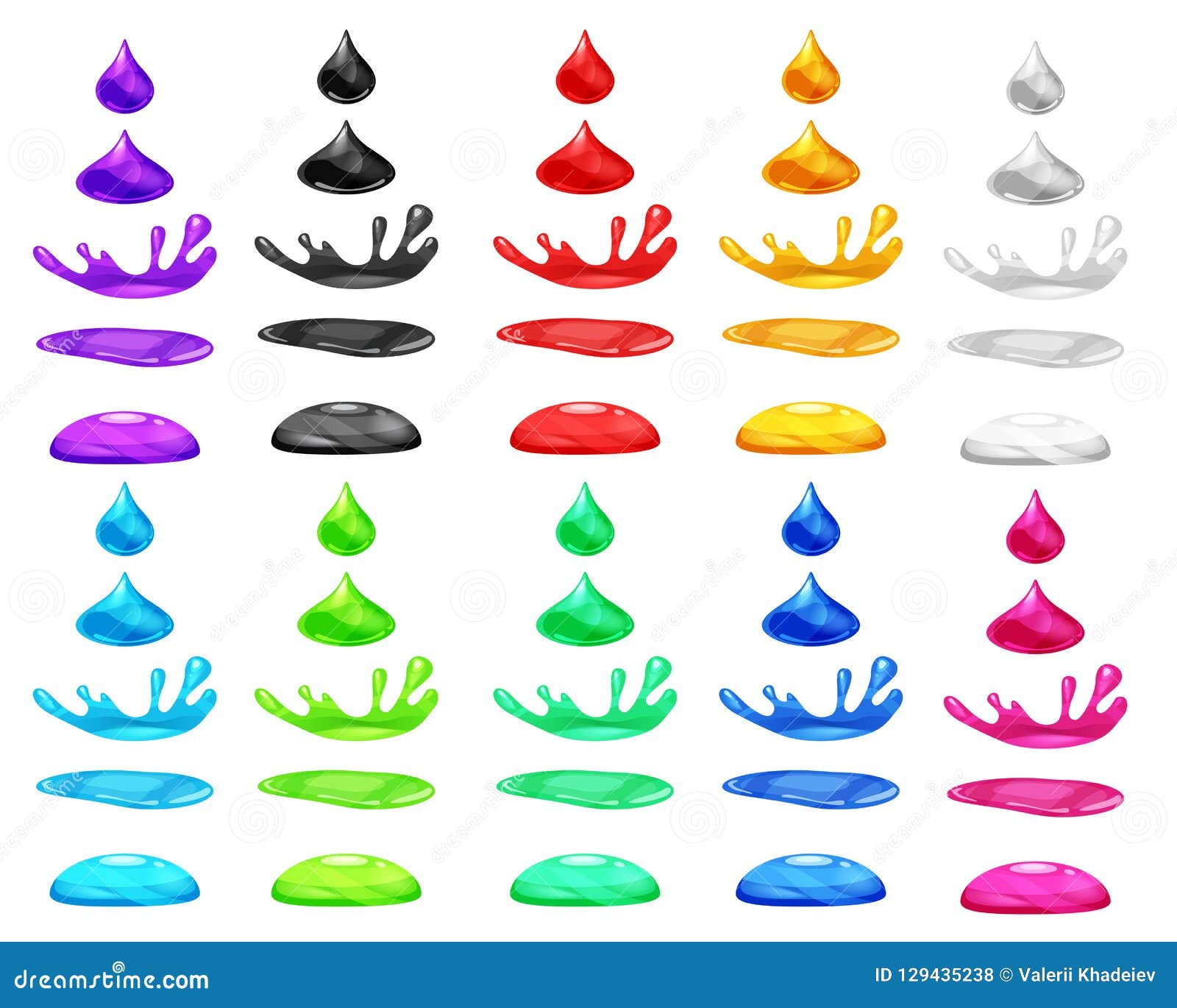 Splash Of Different Paint Colors On A White Background Royalty-Free ...