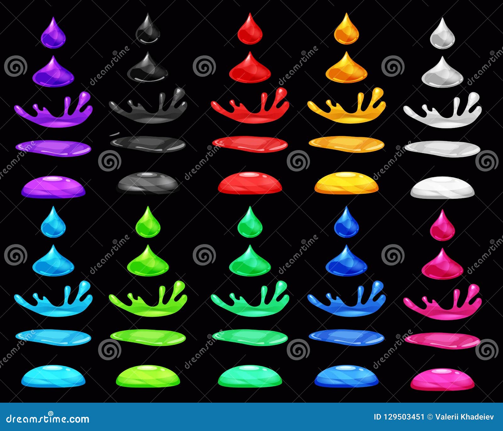 Splash Of Different Paint Colors On A White Background Royalty-Free ...
