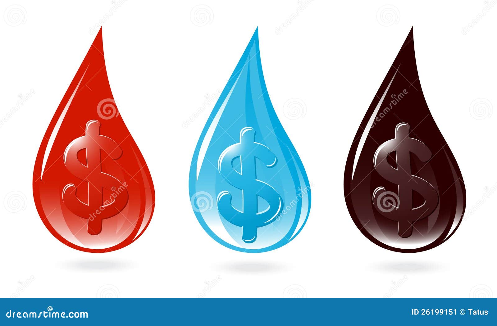 Set of Drops with Dollar Sign Stock Vector - Illustration of drink ...