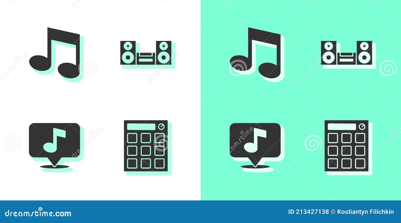 Set Drum Machine, Music Note, Tone, Musical and Home Stereo Icon ...