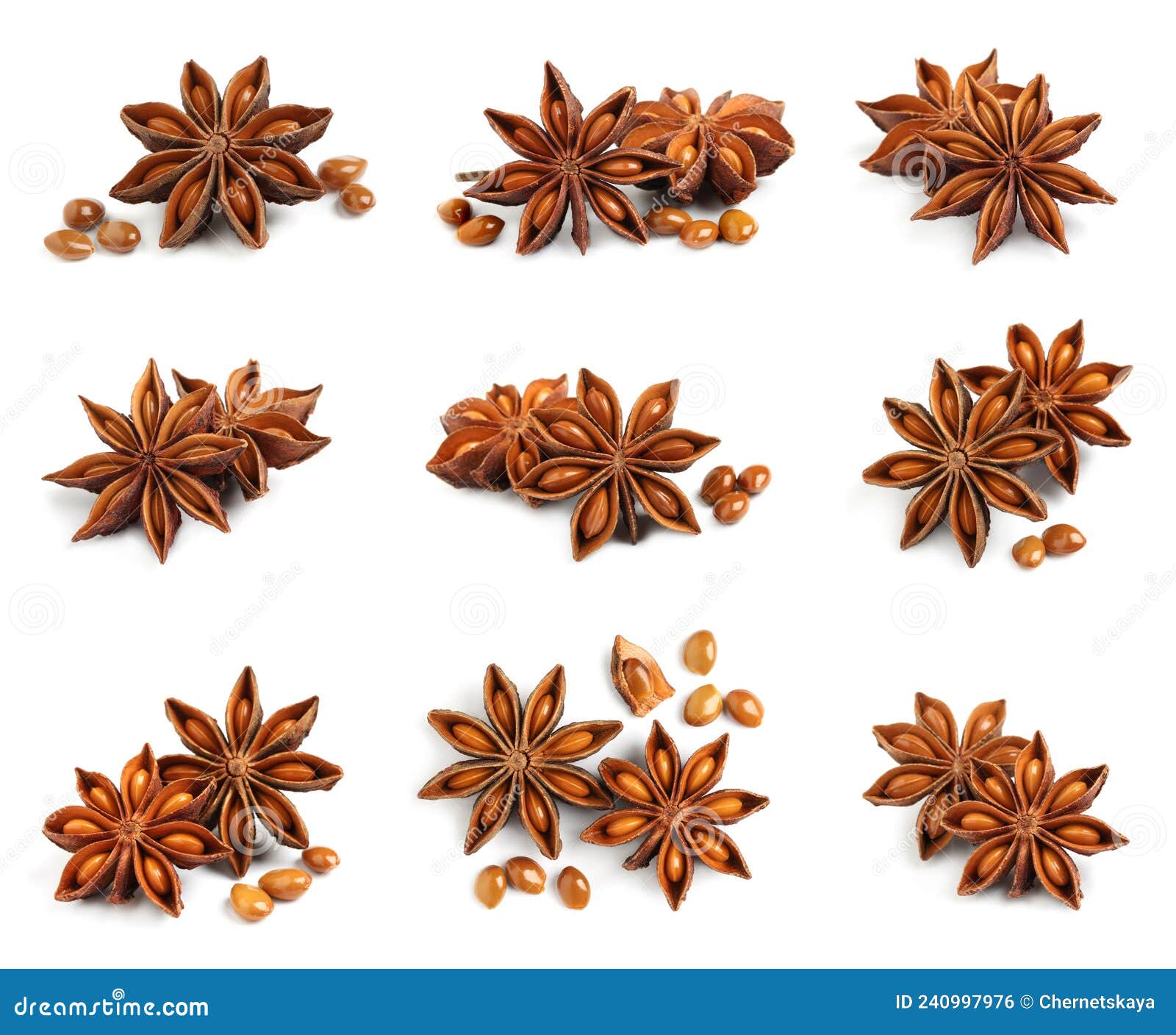 Set with Dry Anise Anise Stars on White Background Stock Photo - Image ...