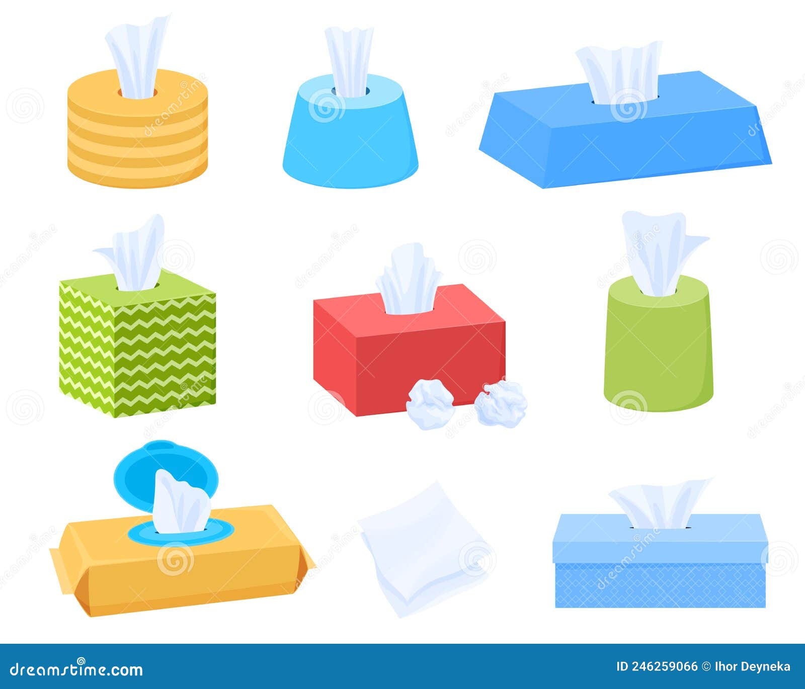 Set of Dry and Wet Wipes. Vector Illustration on a White Background ...