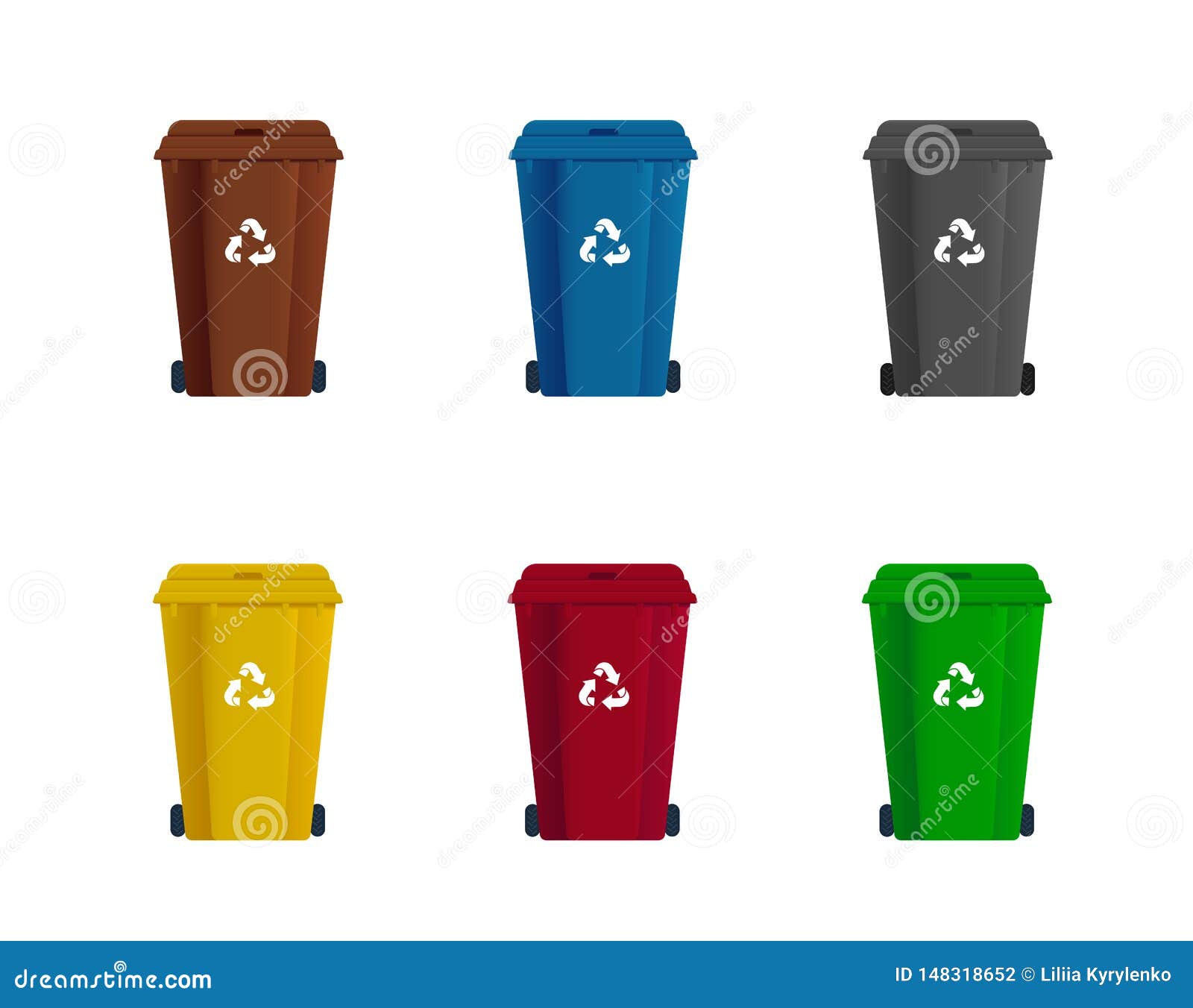 Set of Dumpster or Trash Can. Sorting Garbage. Recycle Waste Stock ...