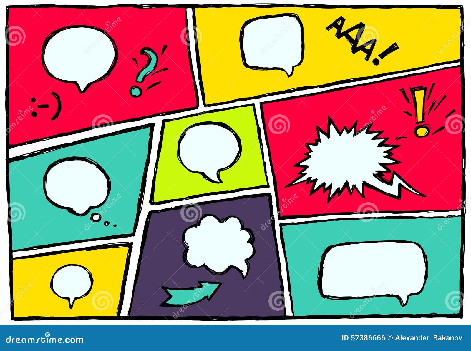 Set Dynamic Comic Speech Bubbles Different Emotion Stock Vector ...
