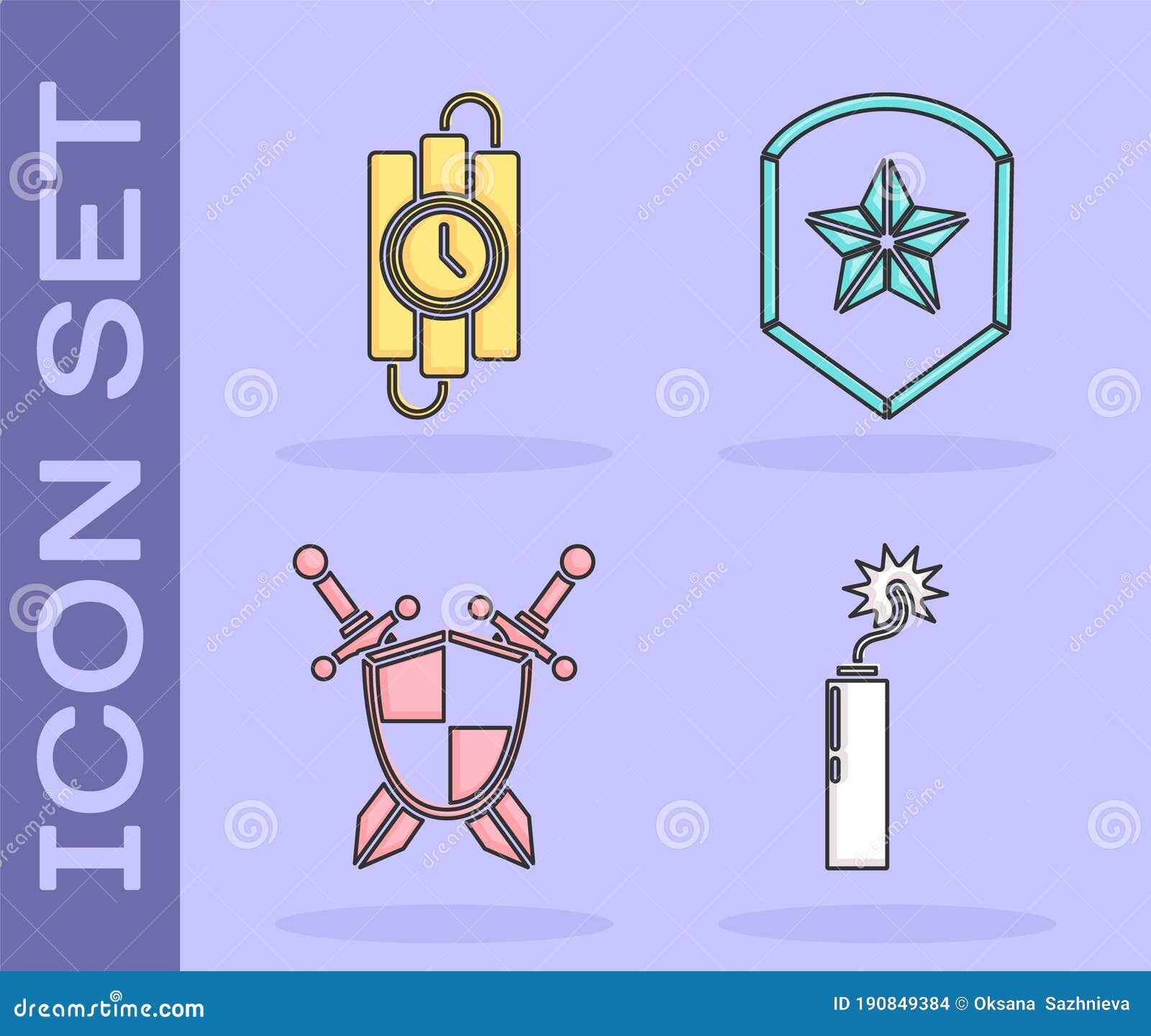 Set Dynamite Bomb Stick Clock, Dynamite Stick and Timer Clock, Medieval ...