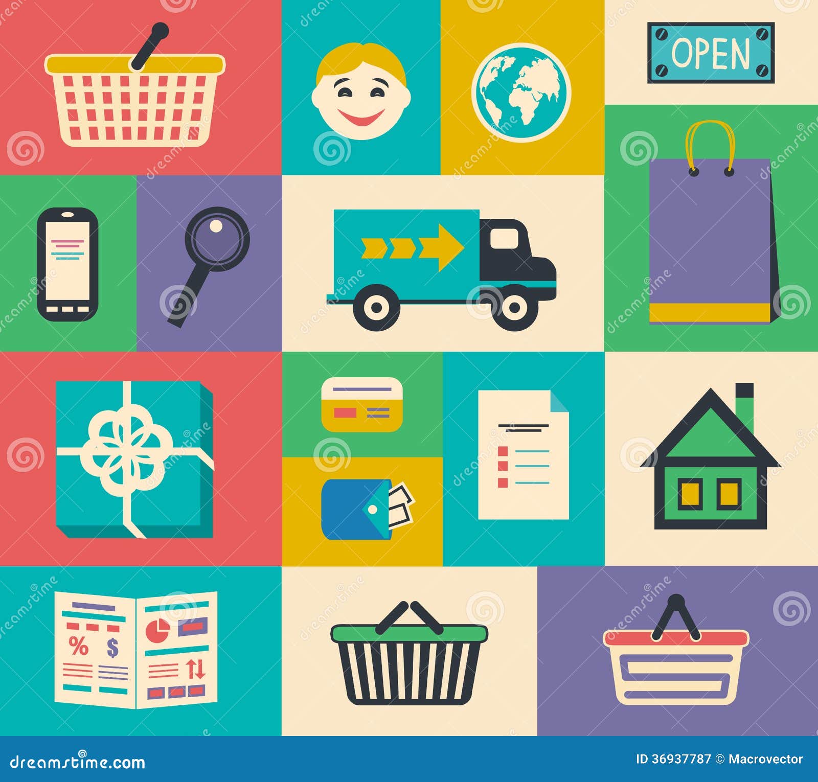 Set of E-commerce Interface Elements Stock Vector - Illustration of ...