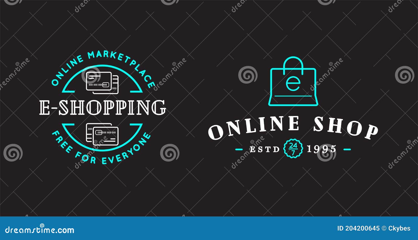 Set of E-Commerce Online Shopping Signs with Icons Stock Vector ...