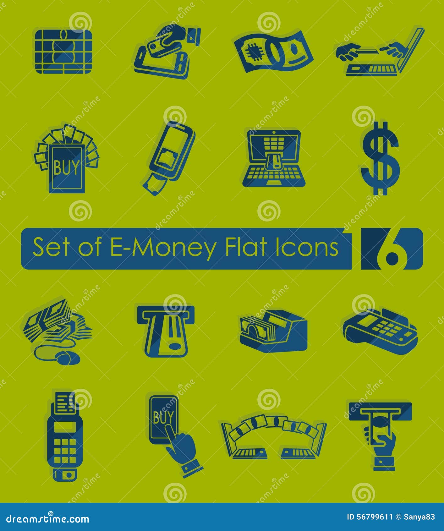 Set of e-money icons stock vector. Illustration of icon - 56799611
