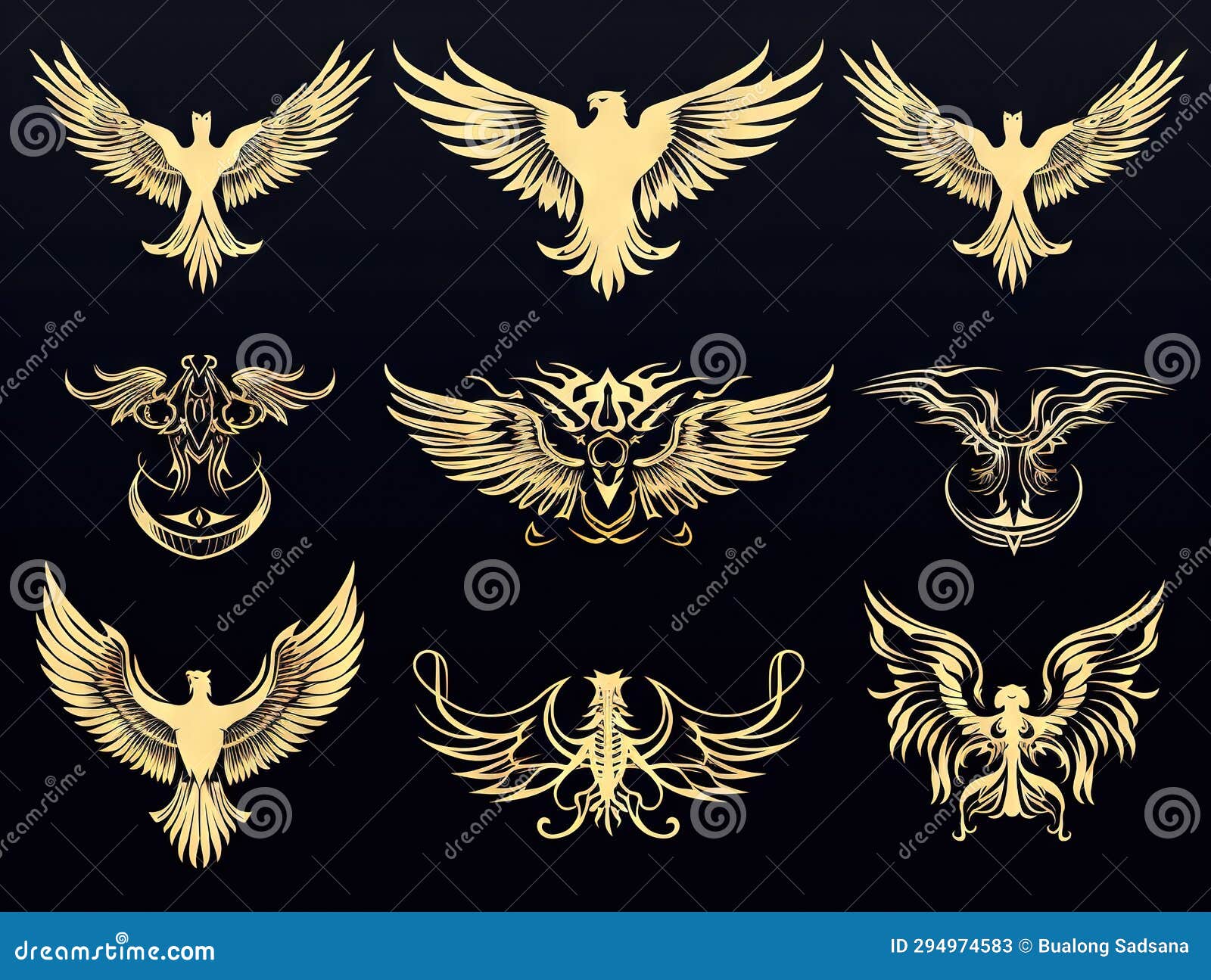 Eagle Symbols Cartoon Vector | CartoonDealer.com #56015403