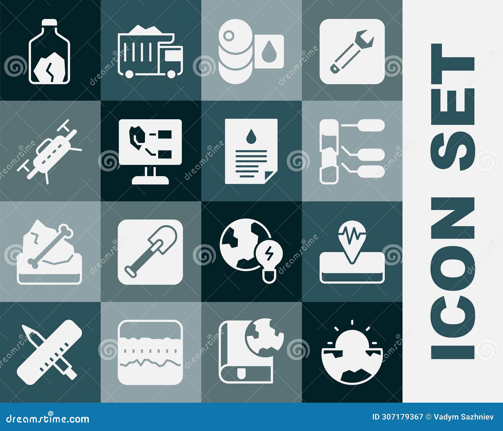 Set Earth Core Structure Crust, Earthquake, Soil Analysis, Barrel ...
