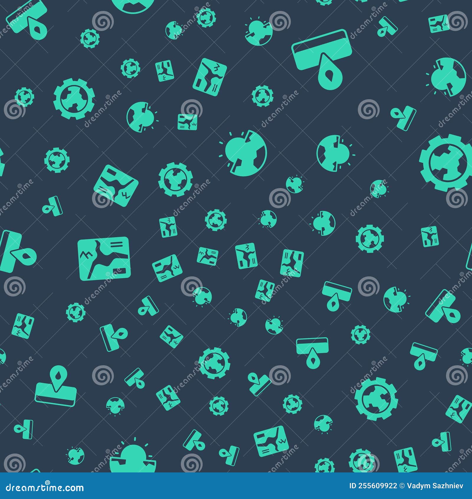 Set Earth Core Structure Crust, Oilfield, Topographic Map and Gear ...