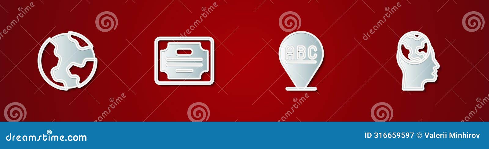 Set Earth Globe, Certificate Template, Alphabet and Learning Foreign ...