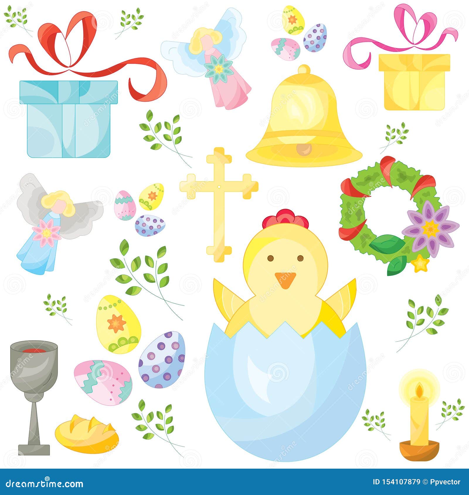 Set of Easter Color Vector Icons, Signs, Symbols. Easter Stock Vector ...
