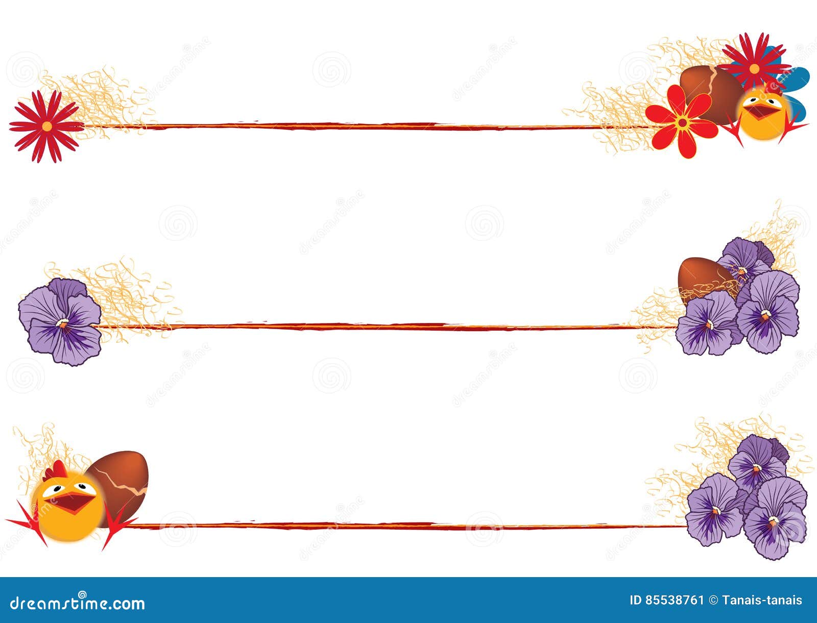 Set of Easter dividers stock vector. Illustration of eps10 - 85538761