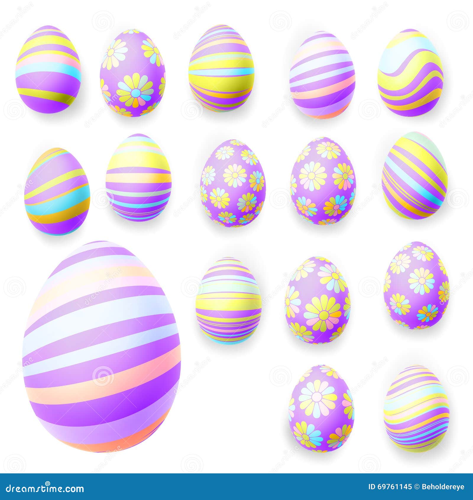 Set of easter eggs. EPS 10 stock vector. Illustration of season - 69761145