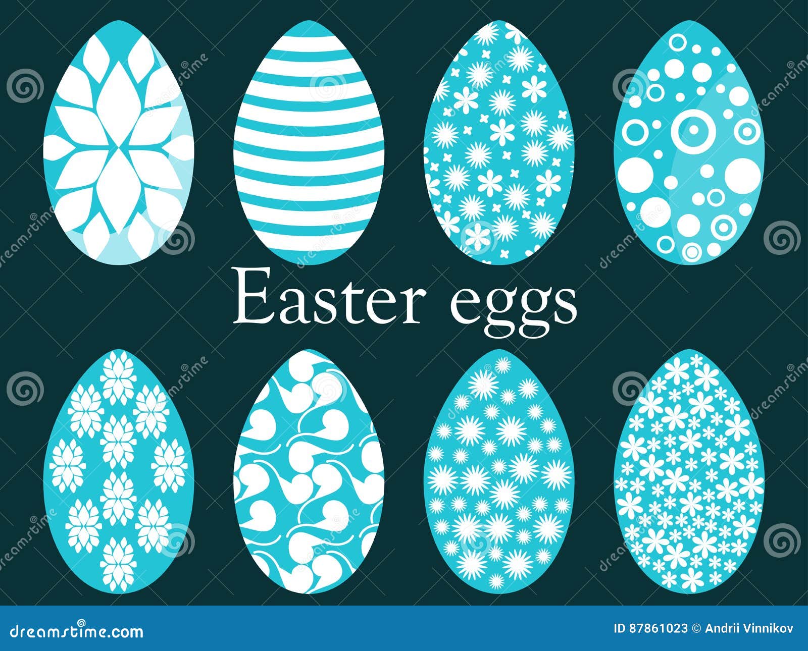 Set of Easter Eggs with a Pattern. Vector Stock Vector - Illustration of collection, greeting ...