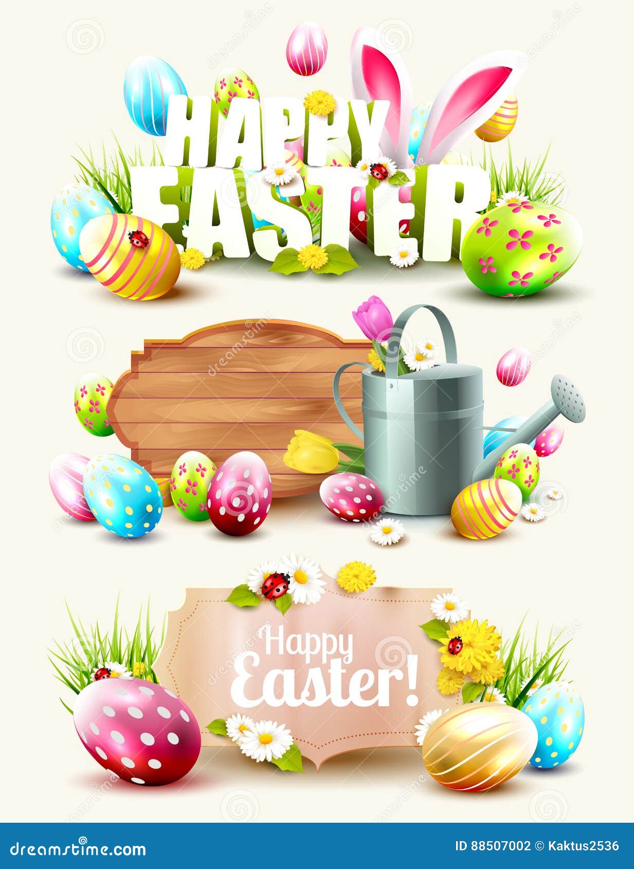 Set of Easter Headers and Banners Stock Vector - Illustration of ...