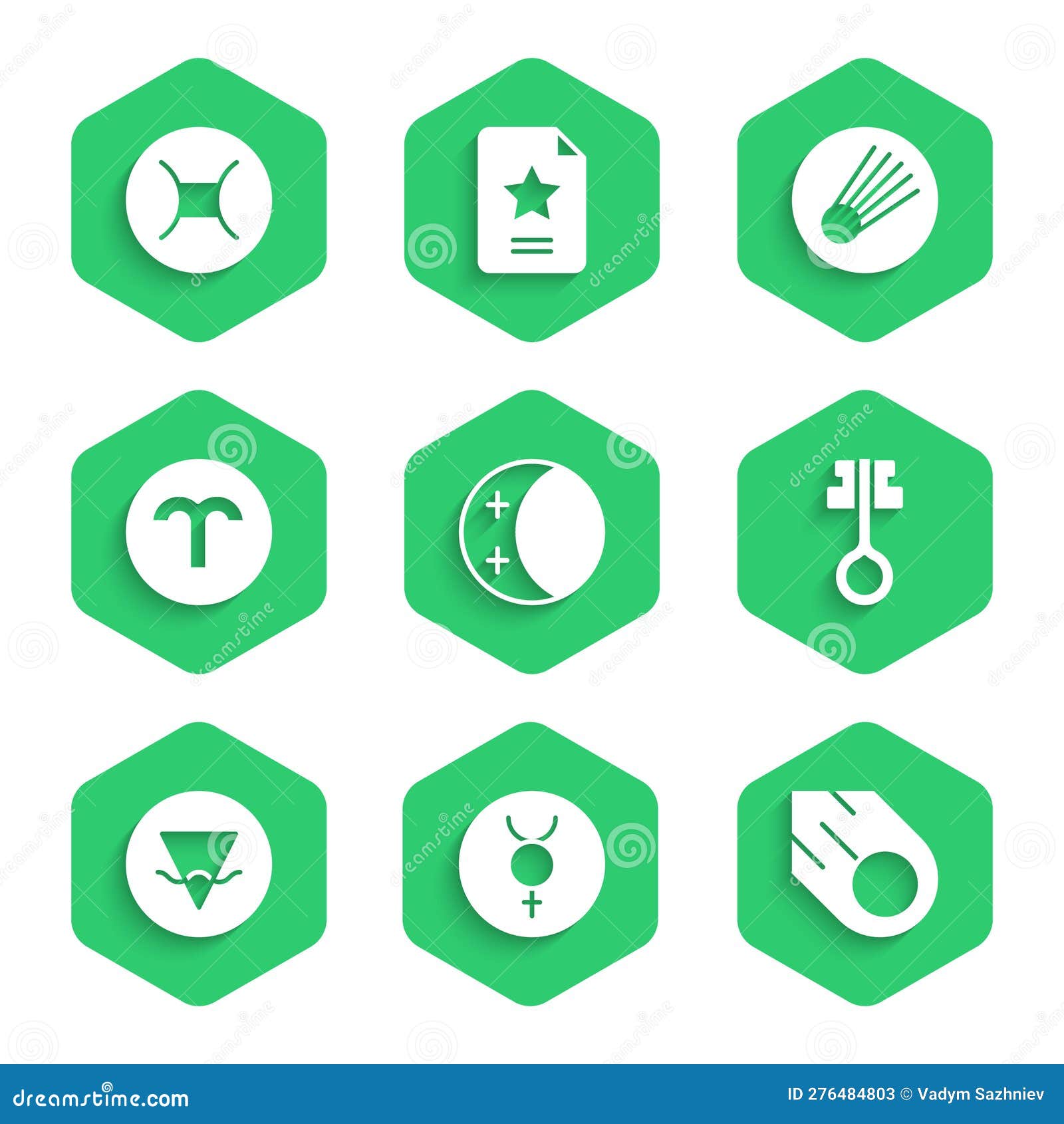 Set Eclipse of the Sun, Symbol Mercury, Comet, Old Magic Key, Earth ...