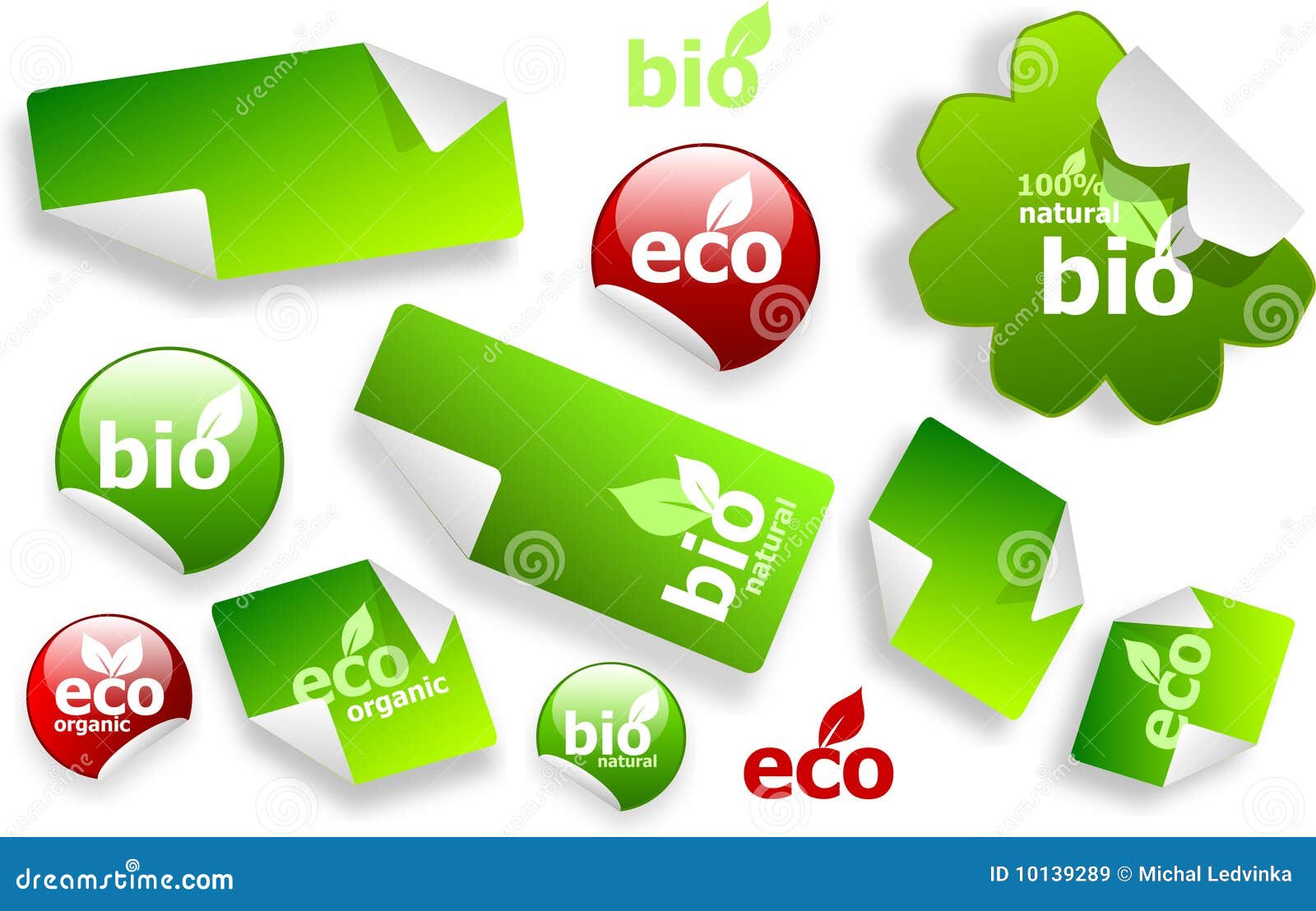 Set of Eco and Bio Stickers Stock Vector - Illustration of nature ...