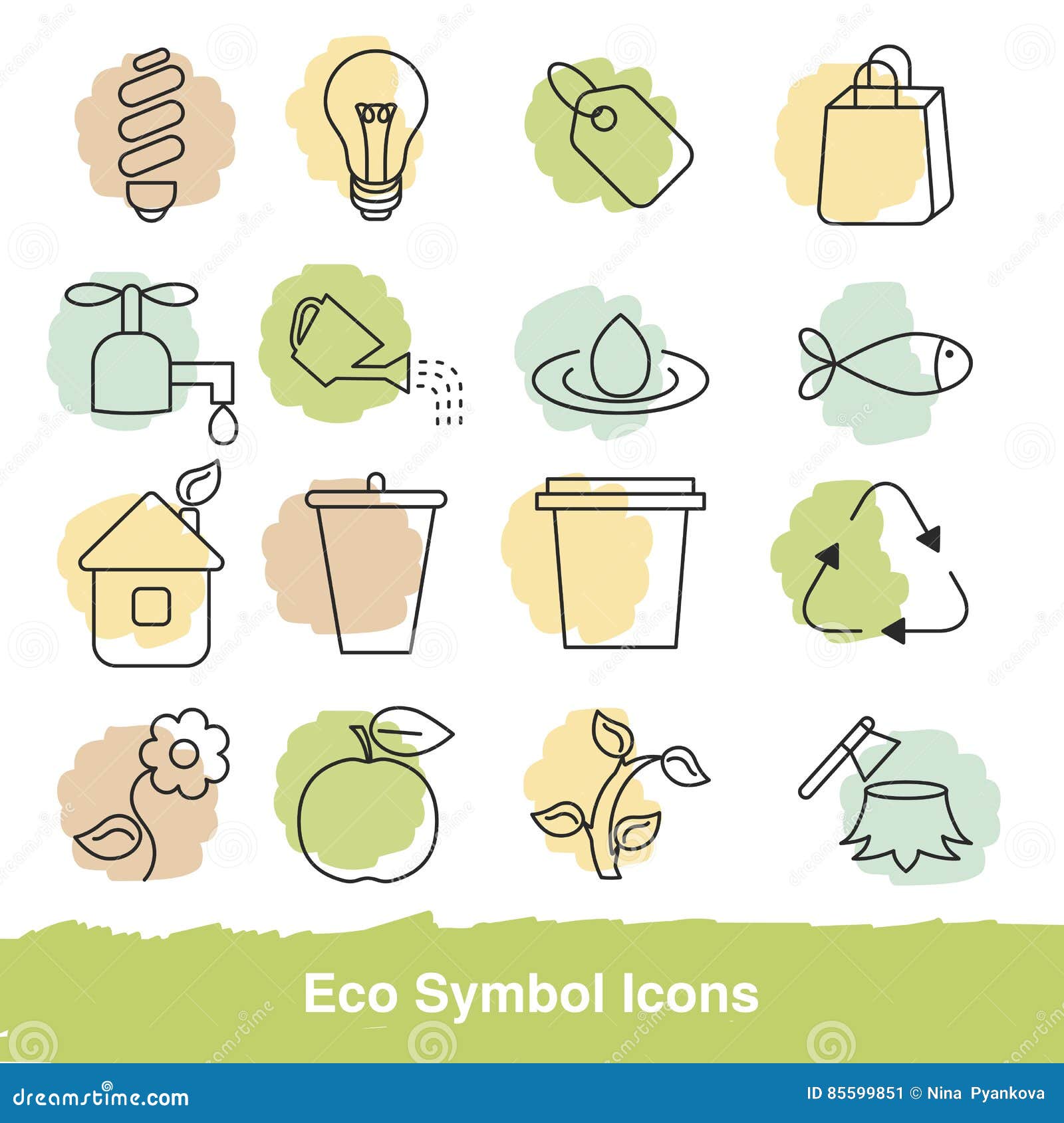 Set of eco line icons stock vector. Illustration of conservation - 85599851