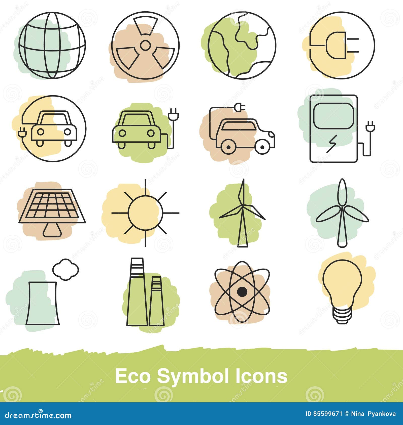 Set of eco line icons stock vector. Illustration of icon - 85599671