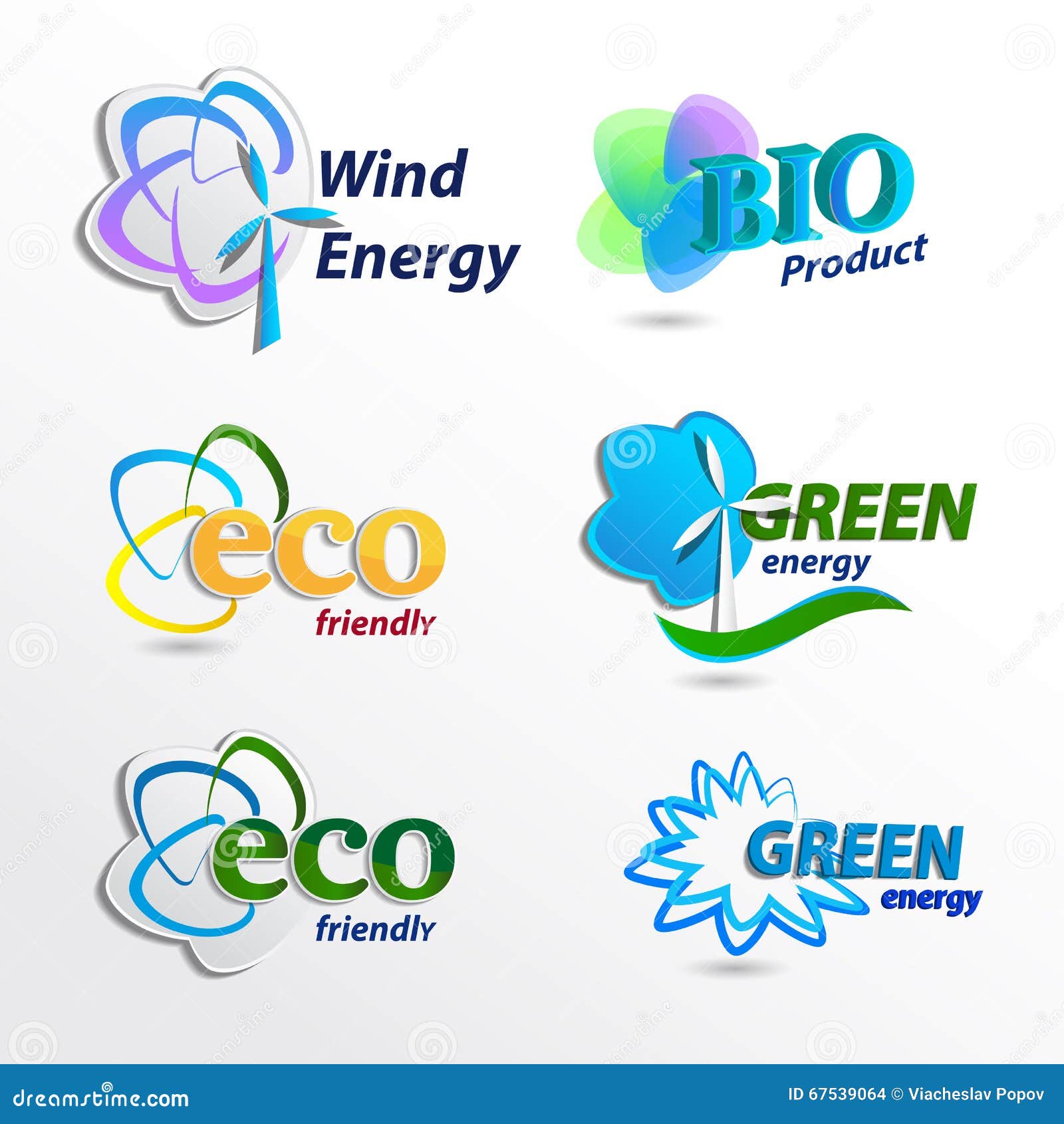 Set Eco Logos, Design Template Element Stock Illustration ...