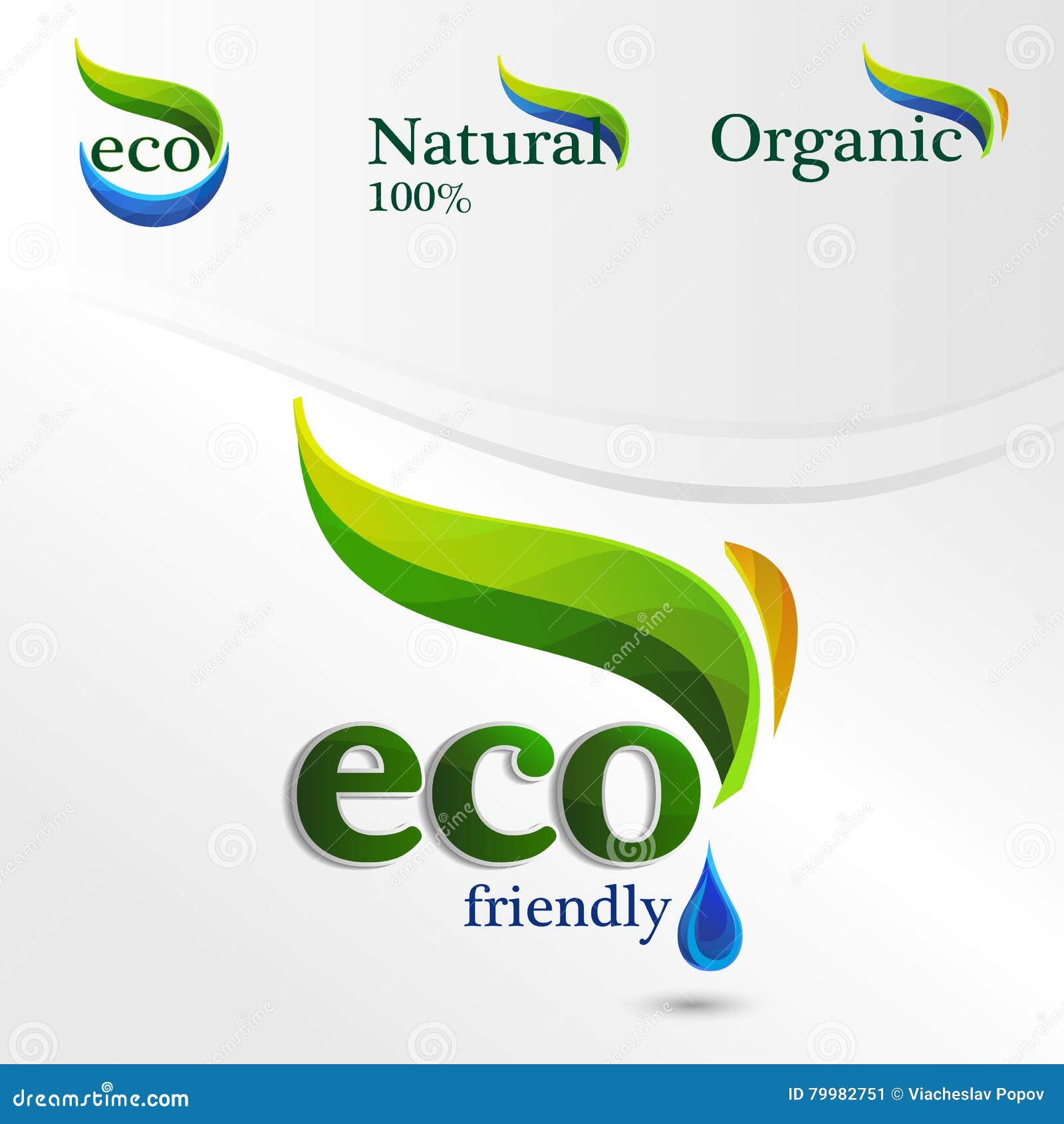 Set Eco Logos, Design Template Elements, Natural Icon Stock Vector ...