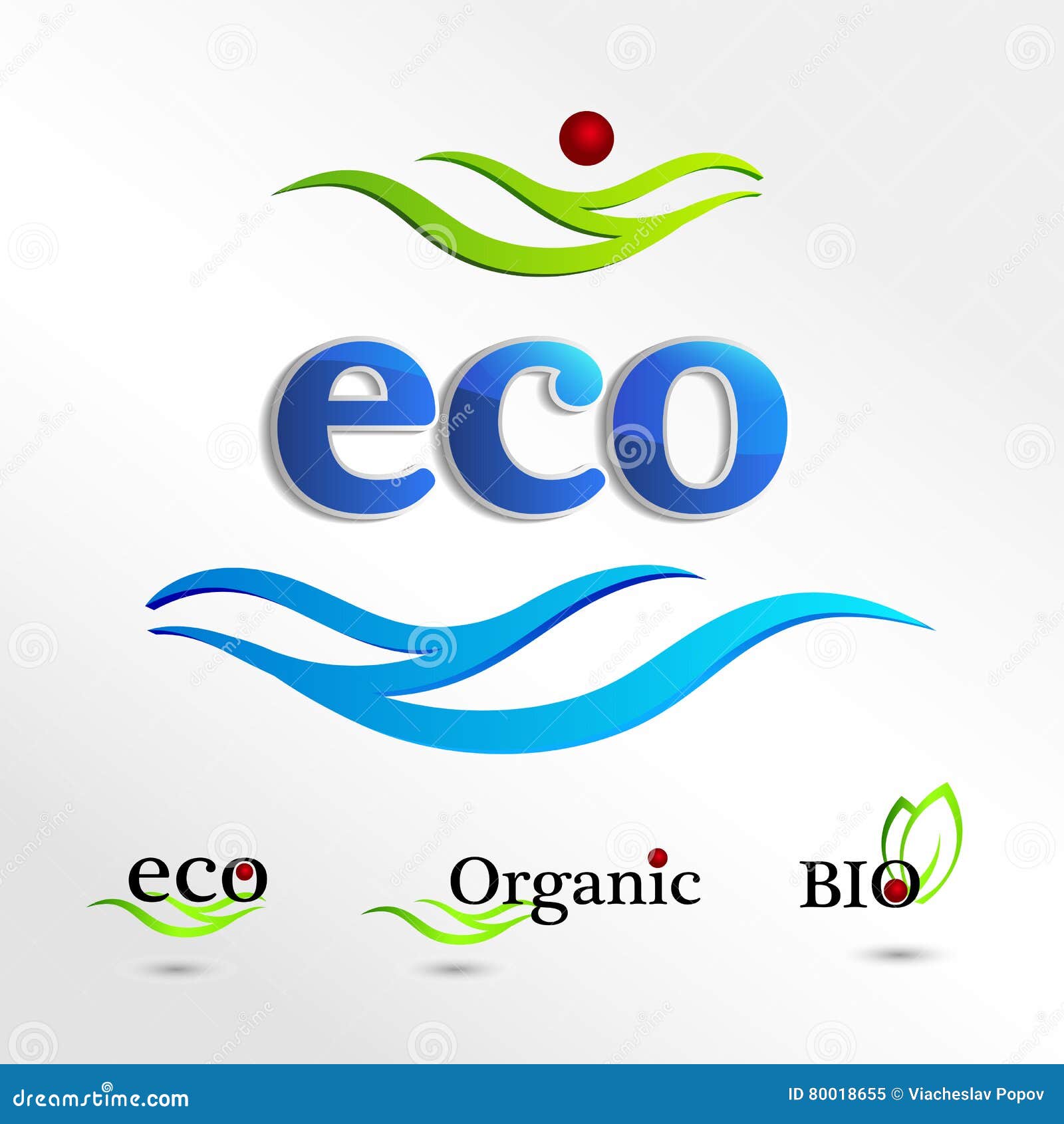 Set Eco Logos, Design Template Elements, Natural Icon Stock Vector ...