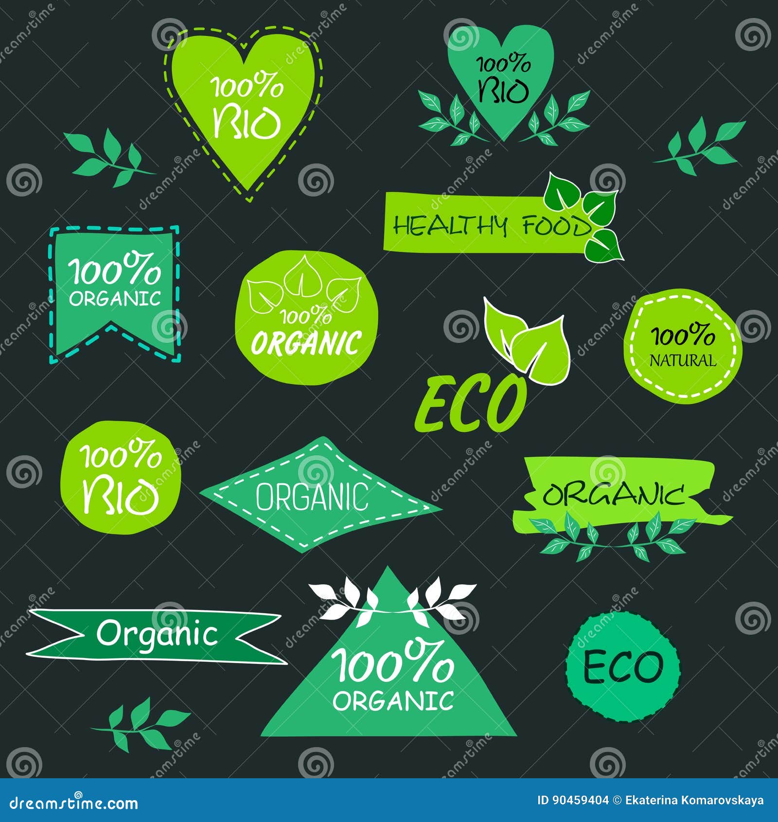 Set of eco signs stock vector. Illustration of icon, isolated - 90459404