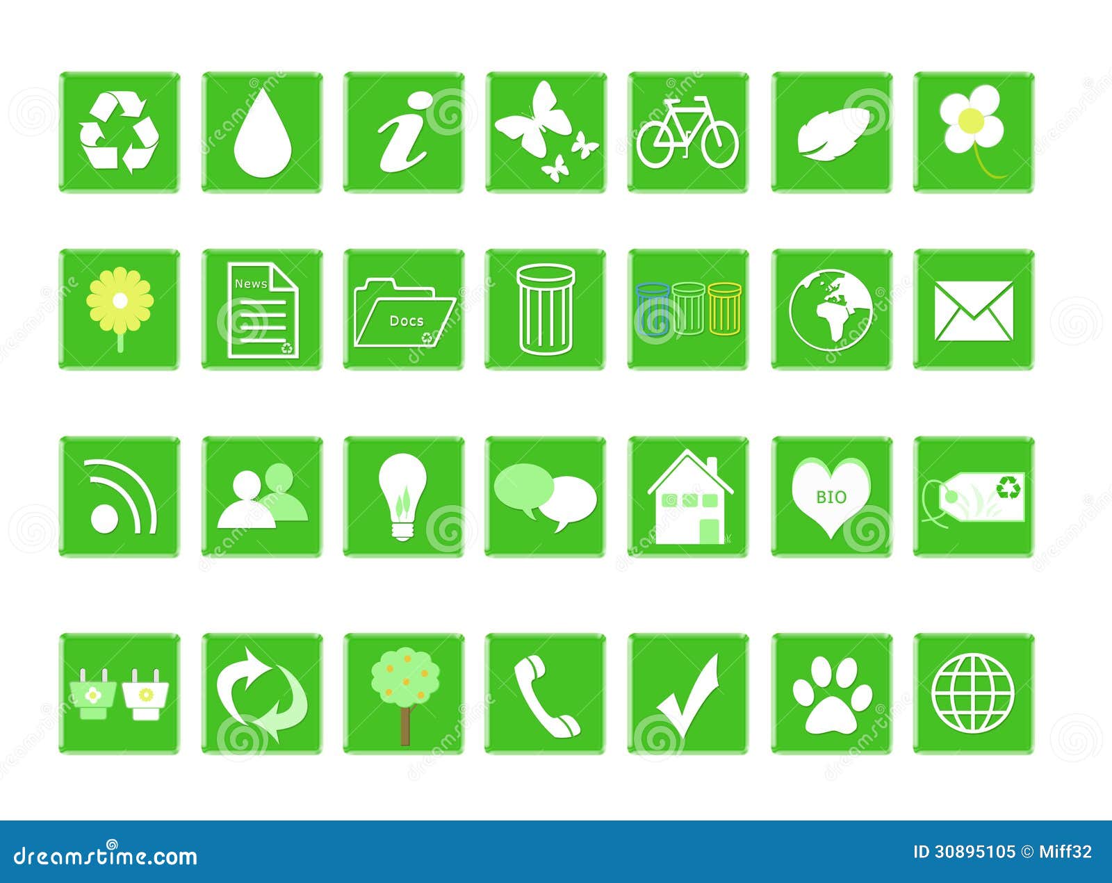 Set of ecological icons stock illustration. Illustration of ecological ...