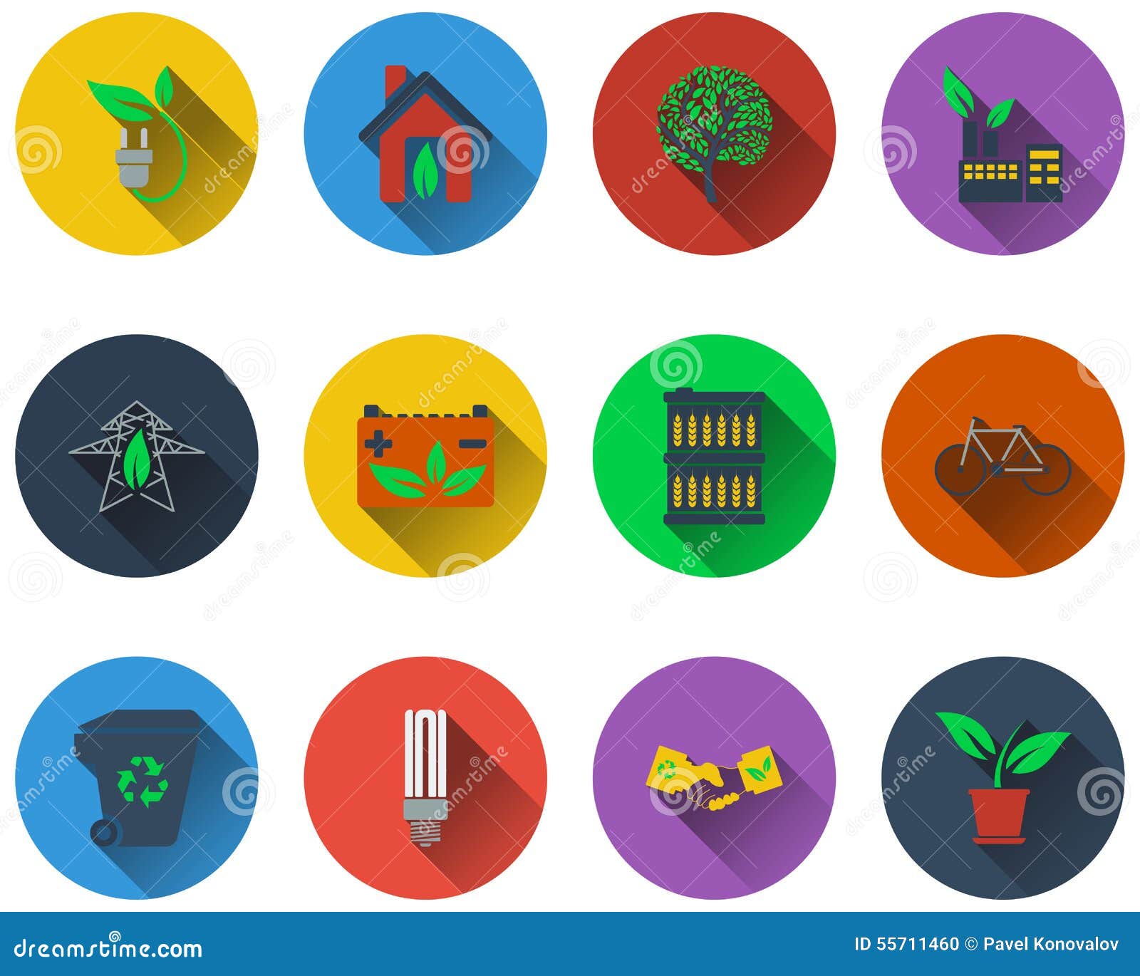 Set of ecological icons stock vector. Illustration of concept - 55711460